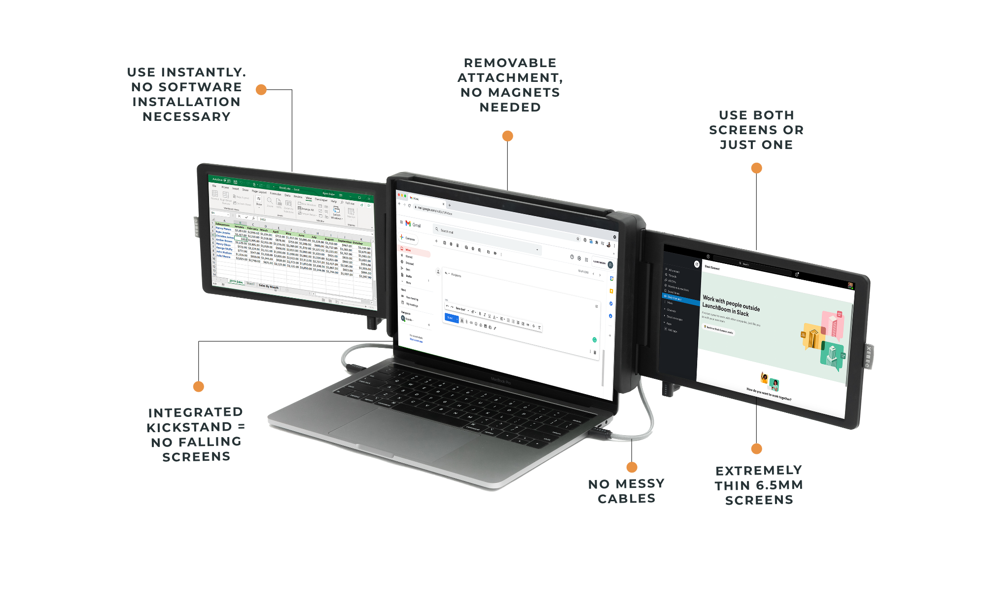 Smart Office Tech for Xebec Triscreen 2. Portable Laptop Tri screen NZ